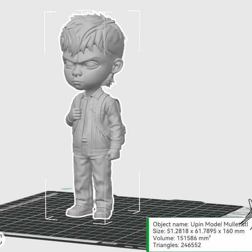 👾 Upin Model Mullet・ STL File for 3D printing・Cults