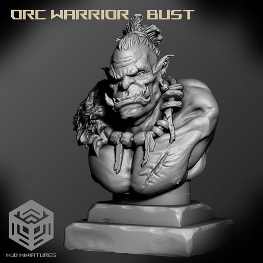 👤 Orc Warrior Bust - PRESUPPORTED・Free 3D File for 3D printing・Cults
