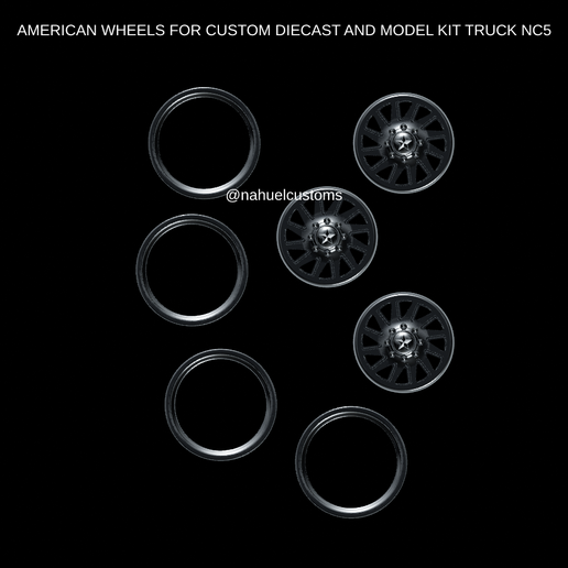 🚚 AMERICAN WHEELS FOR CUSTOM DIECAST AND MODEL KIT TRUCK NC5・ STL File ...