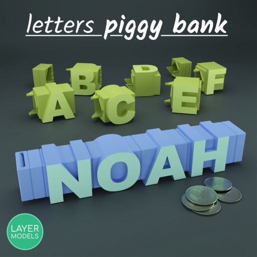 🏦 LetterBank: The personalized Piggy Bank - Standard Font・Free 3D File ...