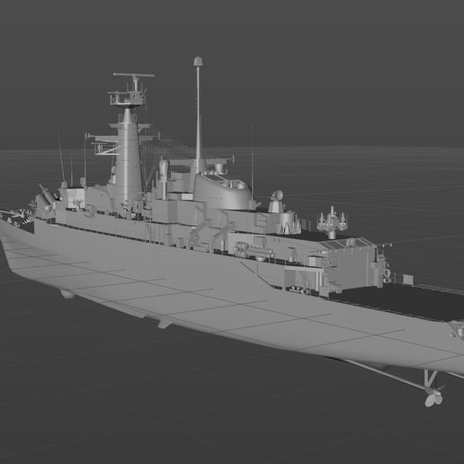 🚢 Digital model of the British Amazon Type 21 class frigate・ OBJ File ...
