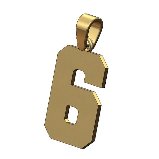 🏫 Number 6 five varsity high school letterman pendant charm 3D print ...