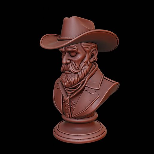 🤠 Cowboy Bust・ 3D file for 3D printing・Cults