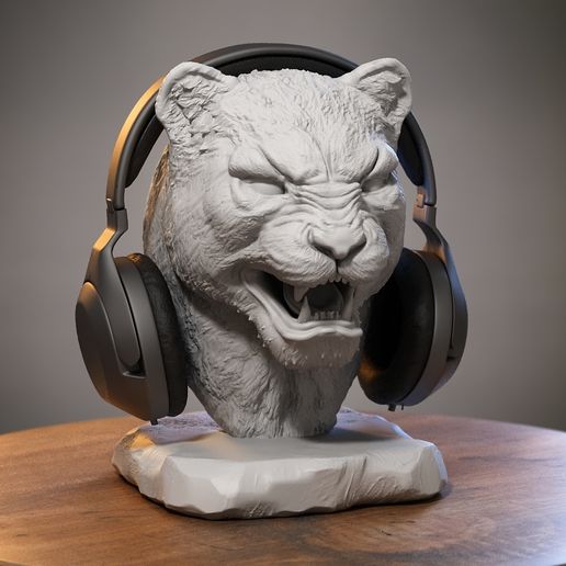 🦁 Lion head Headphone Stand, Lion head Headset Stand, Perfect Gamer ...