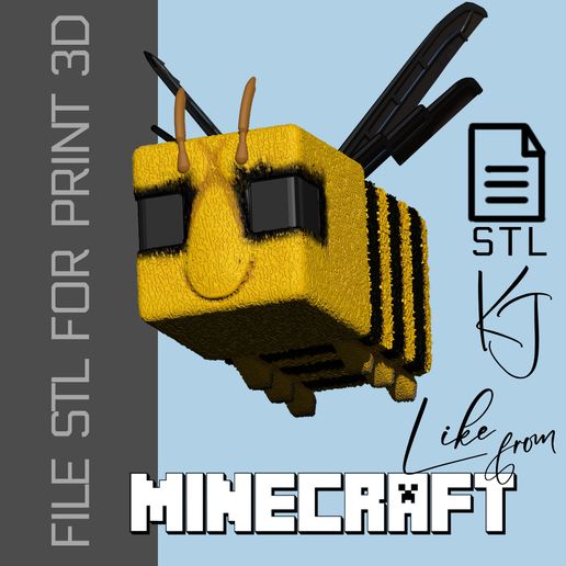 🐝 Minecraft | Bee | 3D Insect | 3D Printing Ideas | 3D Print | 3D Printer Design | 3D Printed ...