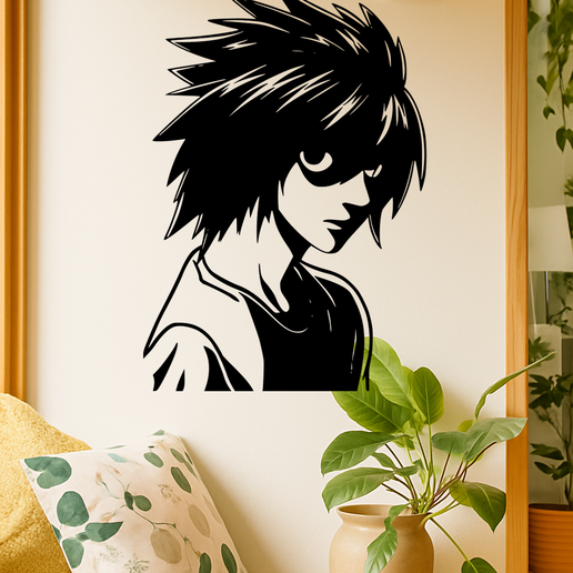 👤 Death Note Ls Face With A Magnifying Glass At Nigh・ 3D File for 3D ...