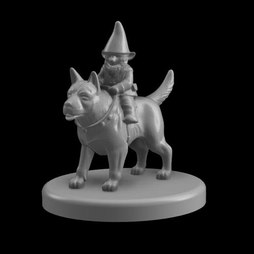 🐕 Gnome with Dog Mount Tabletop RPG Mini・Free STL File for 3D printing ...