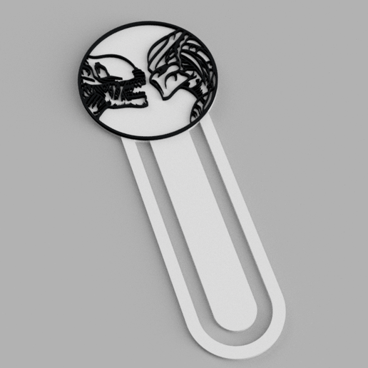 Free STL file Alien_vs_Predator Bookmark for books 🔖 ・Object to ...