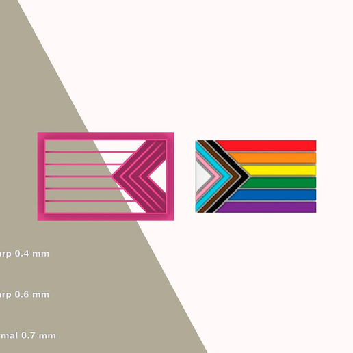 💍 Polymer Clay Cutters LGBT Progress Pride Flag | 6 Size 3 Cutter ...