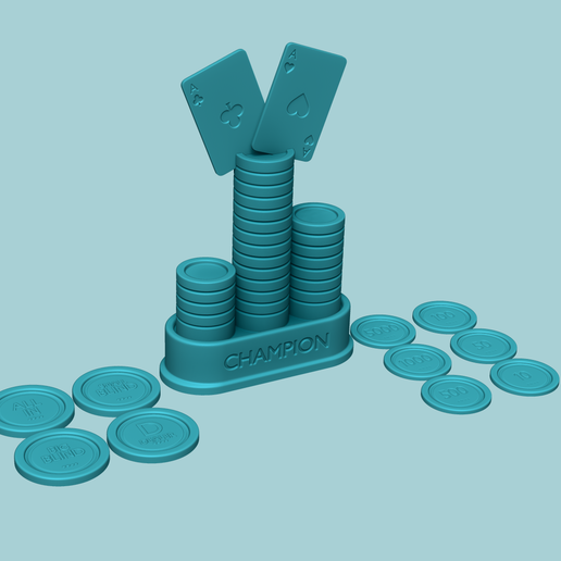 🃏 Poker KIT - Chips and Trophy - STL Printable・Бесплатный STL для ・Cults