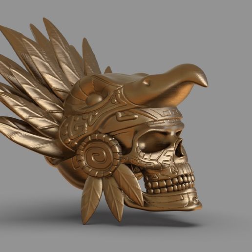 💀 Aztec Skull・ STL File for ・Cults