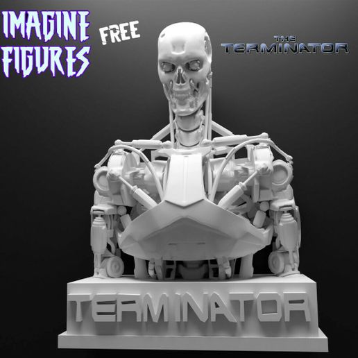 🆓 FREE Terminator BUST・Free STL File for ・Cults