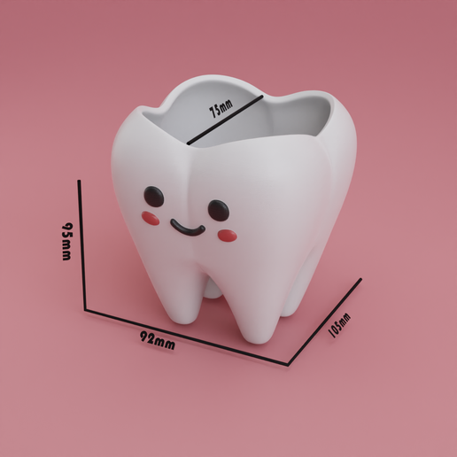 🦷 Tooth Planter - Tooth Pen holder・ STL File for 3D printing・Cults