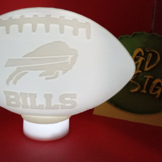 🏈 NFL 2D Buffalo Bills Ver 2 One Sided Football Light・ STL File for 3D ...
