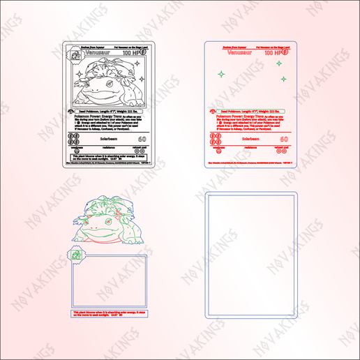🐉 Venusaur Pokemon Card Vector SVG PDF DXF Laser Cutter File・ 3D File ...
