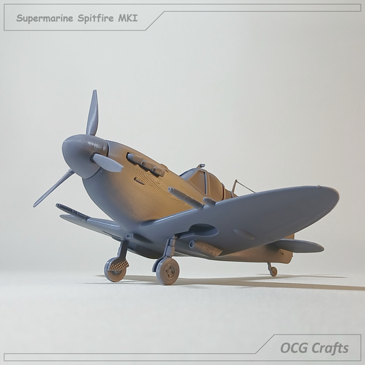 ️ Supermarine Spitfire MKI Karikatur・ 3D Datei für 3D-Druck・Cults