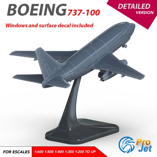 ️ Boeing 737-100・ STL File for 3D printing・Cults