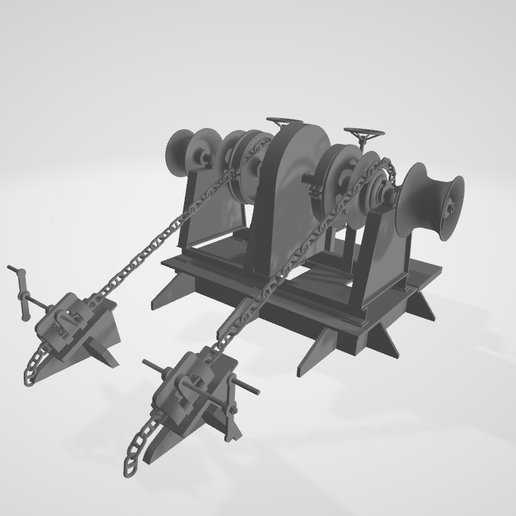 🚢 1:1 Scale Ship Windlass Winch | Static Marine Equipment 3D Model STL ...