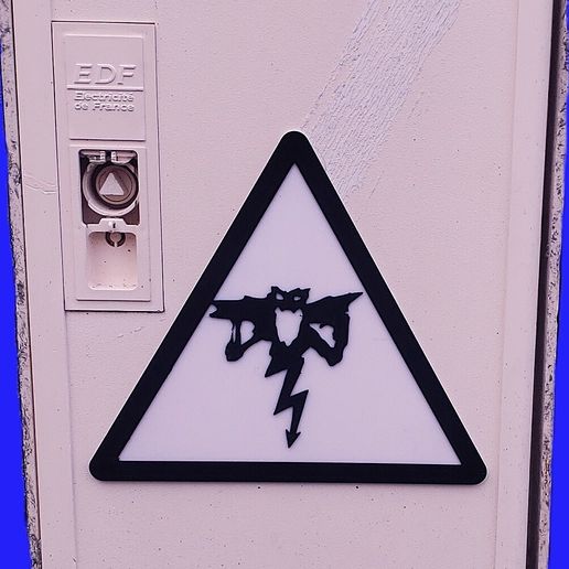 ⚡ Electric Gremlins "Danger Electrocution" sign・ STL File for 3D ...