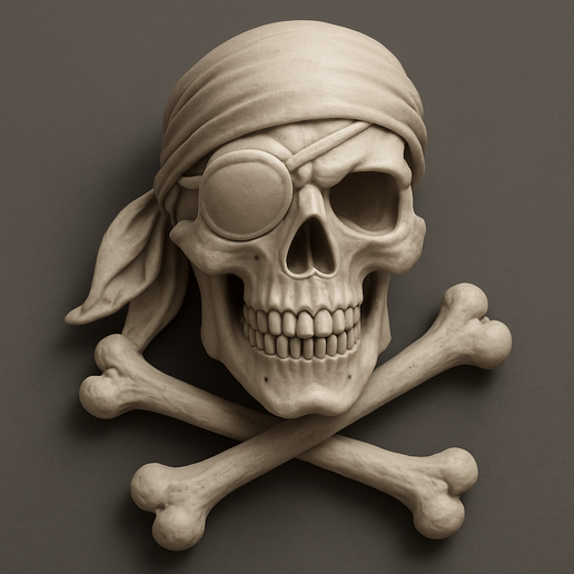 🏴‍☠️ Pirate , skull・ STL File for 3D printing・Cults