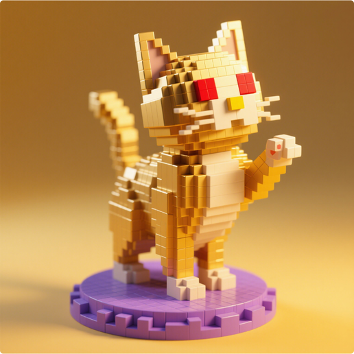 🐱 Pixel Cat・ STL File for 3D printing・Cults
