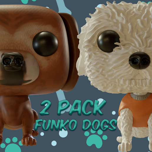 🐕 Dogs Funko Dogs Pack・ STL File for 3D printing・Cults