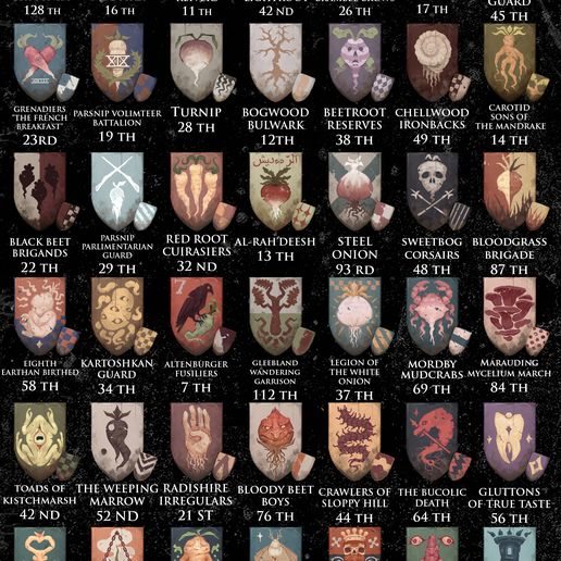 🛡️ Turnip 28 Flat Heralrdic Emblems・Free OBJ File for 3D printing・Cults