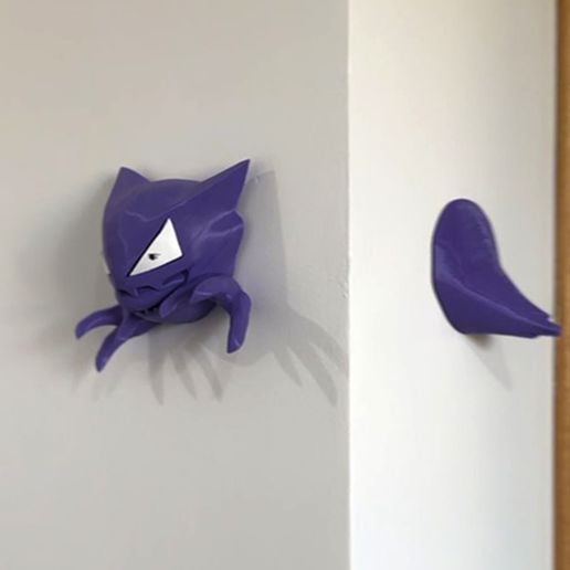 🐉 Gengar, Gastly and Haunter. Amazing Wall Hanger・ STL File for ・Cults