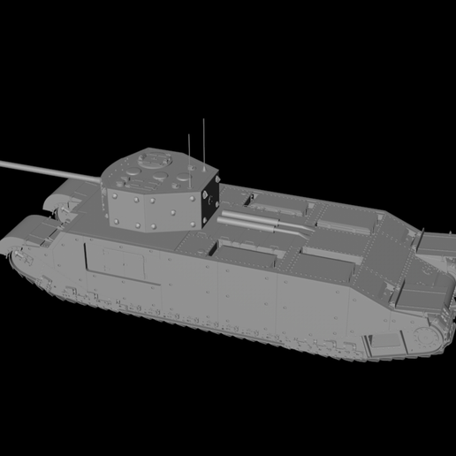 🪖 Britischer schwerer Panzer TOG II 3D Modellmaterial・ OBJ Datei für 3D-Druck・Cults