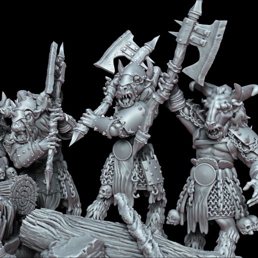 ⚔ Bestigors of Beastmen・ STL File for ・Cults