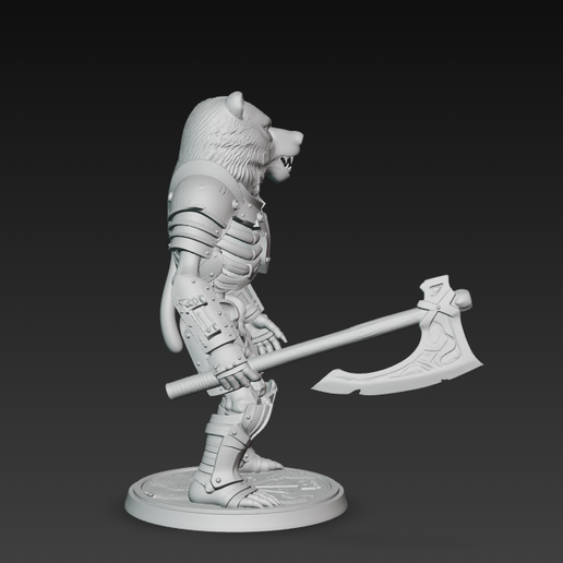 💀 Esqueleto vikingo guerrero oso - miniatura de fantasía con hacha (STL ...