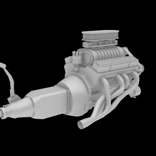 🤏 Chevy Small Block V8 Engine - 3D Model in Separate Parts and Complete ...