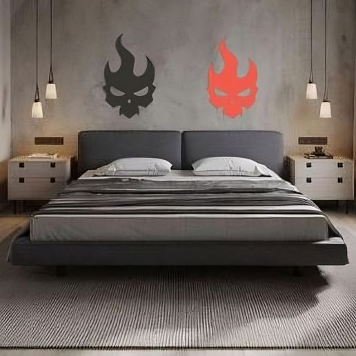 🔥 Flame Skull Wall Art・ STL File for ・Cults