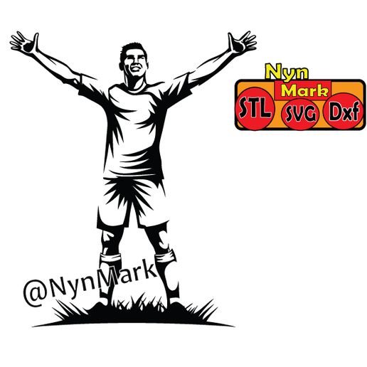 Fichier STL football player win wall art, svg,stl,dxf file 🏈 (DXF et ...