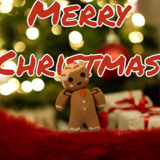 Archivo 3MF gratis print in place flexi gingerbread man keyring 👨 ...