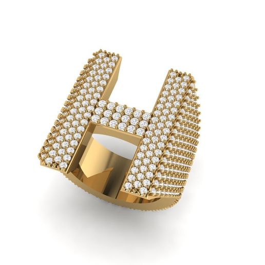 STL file H Letter Diamond Ring 💎 (OBJ)・Model to download and 3D print・Cults