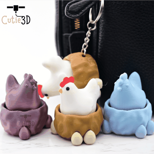 🥚 Cutie3D Egg Nesting Hen Keycap Fidget Clicker Keychain - Cute ...