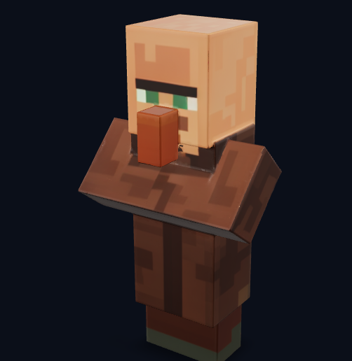 👾 Accurate Minecraft Villager Figurine・ STL File for 3D printing・Cults