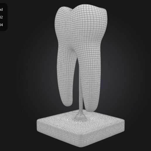 🦷 3D Model of Lower Twin Root Molar・ STL File for 3D printing・Cults