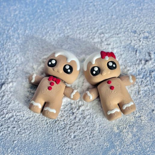 Flexi Gingerbread Buddies! 🍪 ・ 3D File for 3D printing・Cults