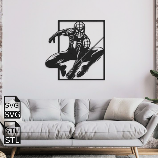 STL file Spiderman 2D Wall Art STL SVG 🦸‍♂️ (SVG)・3D print object to ...