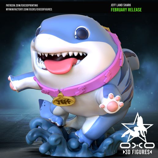 🦈 Jeff Land Shark・ 3D File for 3D printing・Cults