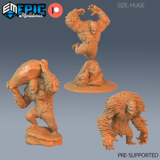 3D file Yeti Abomination Set ‧ DnD Miniature ‧ Tabletop Miniatures ...