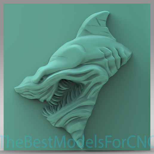 📁 3D Model STL File for CNC Router Laser & 3D Printer Angry Shark ...