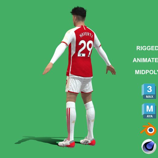 3D file 3D Rigged Kai Havertz Arsenal 2024 🏈 ・3D print model to ...