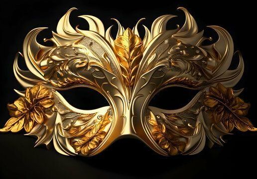 😈 Royal Ornate Golden Masquerade Mask・ STL File for 3D printing・Cults