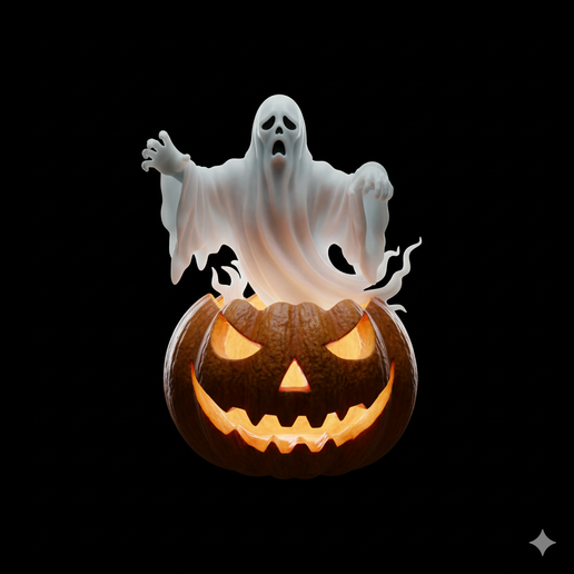 👻 Ghost popping out of pumpkin - Halloween, spooky, scary, horror ...