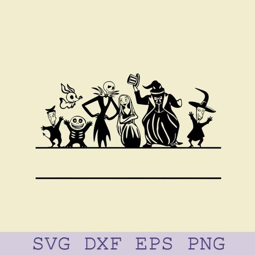 jack and sally silhouette svg