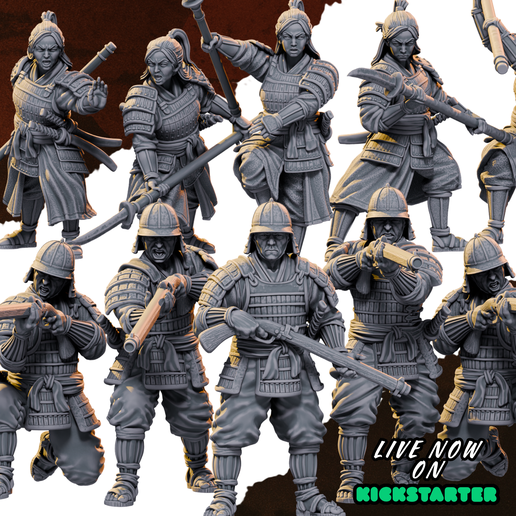 🆓 FREE SAMURAI WARRIOR TEPPO GUNNER - Japanese Samurai Army・Free STL ...