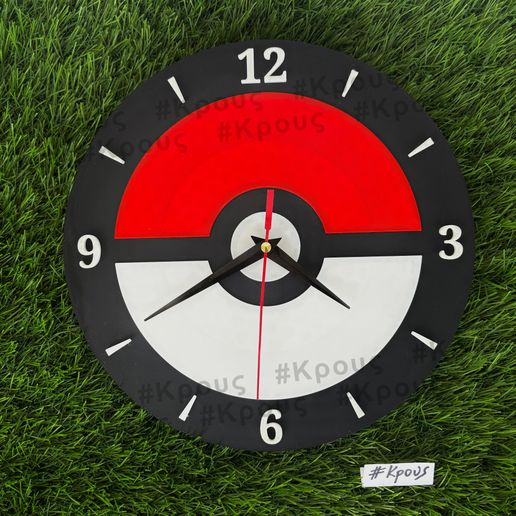 🕰️ Pokeball Wall Clock・ STL File for 3D printing・Cults